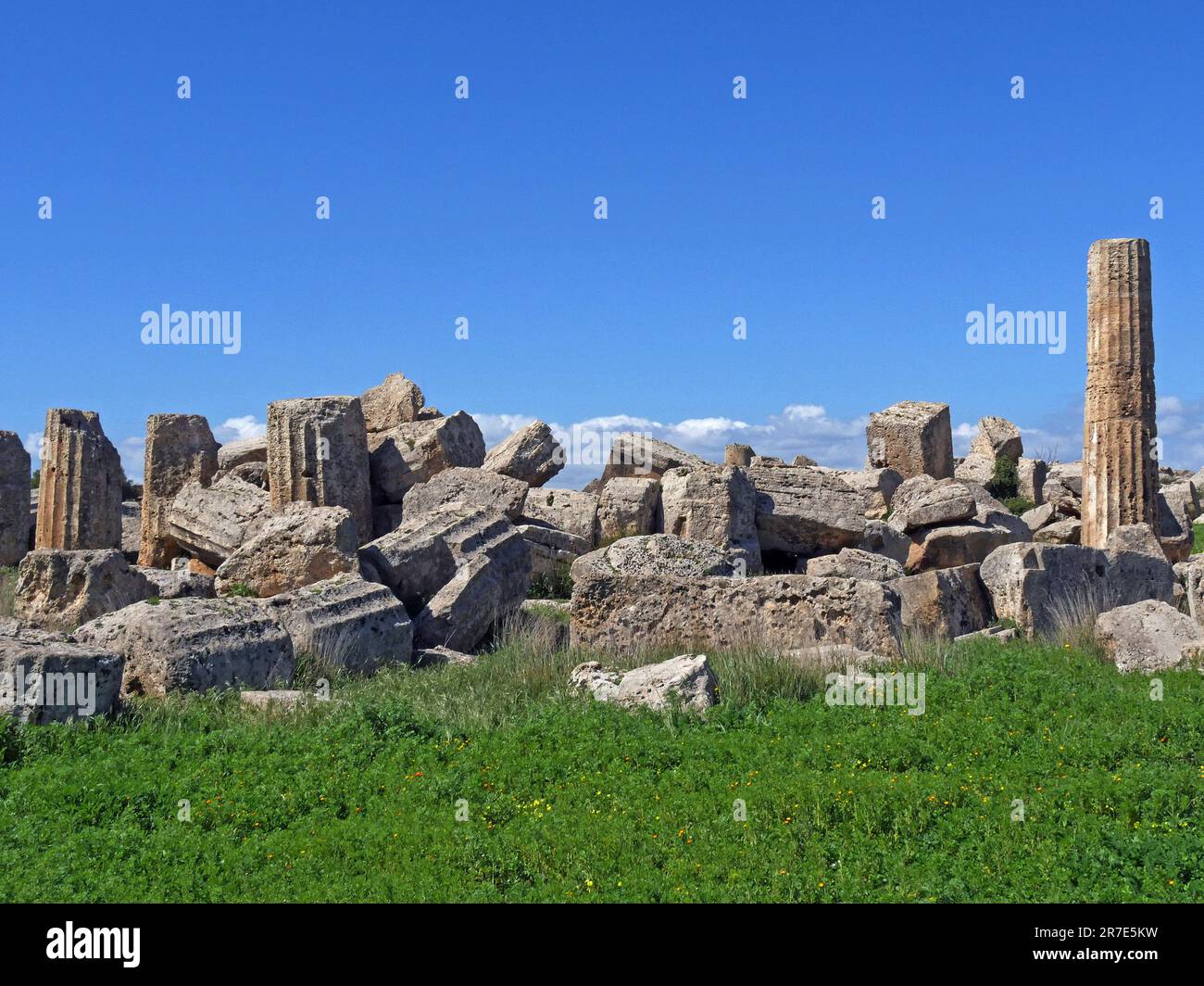 Remaining rubble of Temple G and Temple E, Selinunte, Sicily, Italy ...