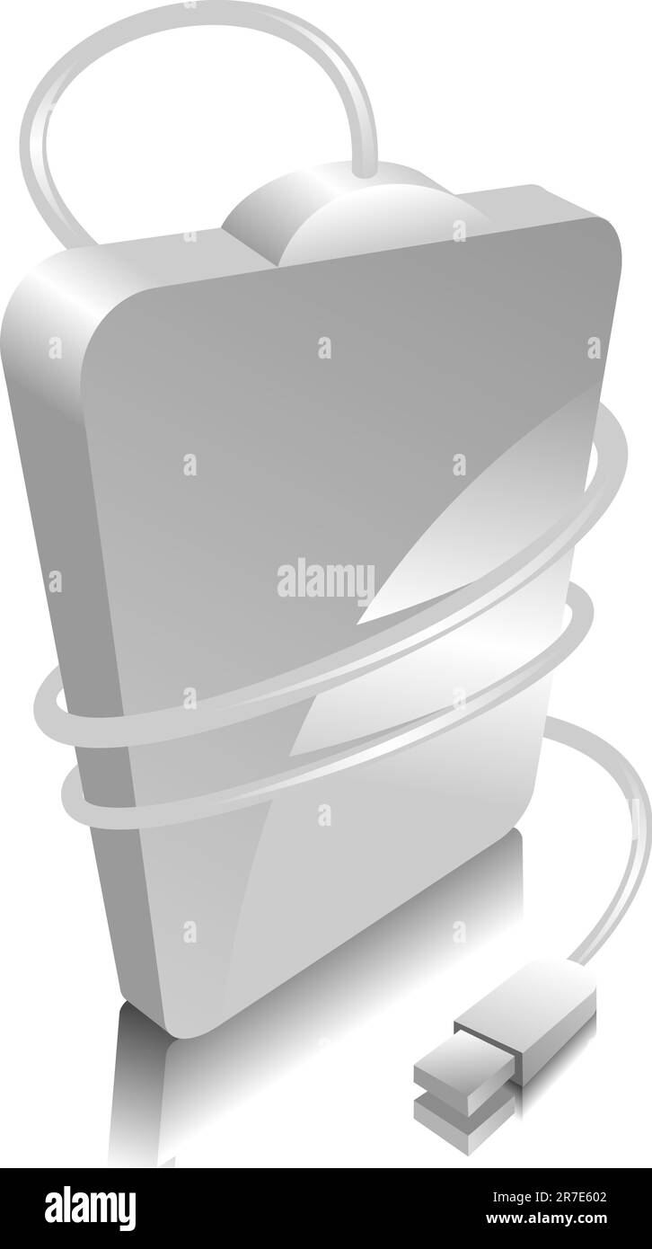 iconic vector illustration of a white portable hard disc Stock Vector ...