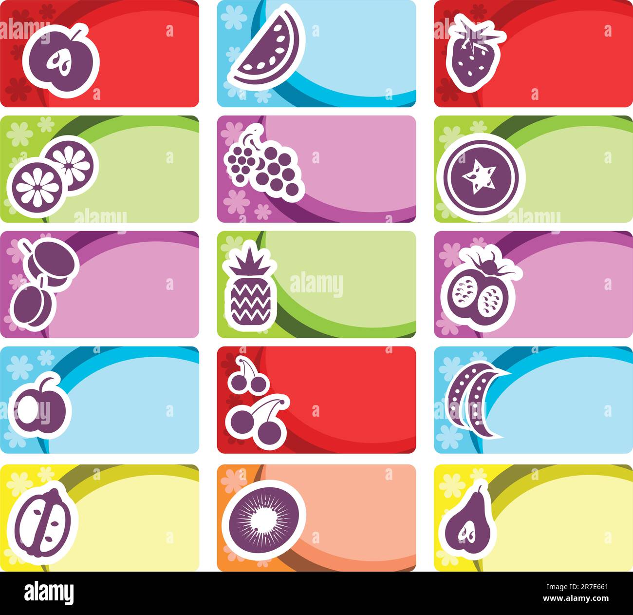 Business card or tag set - fruit and vegetables collection Stock Vector ...