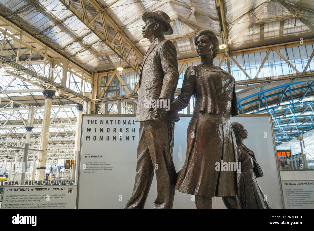 National Windrush Monument by Basil Watson at Waterloo Station, London ...