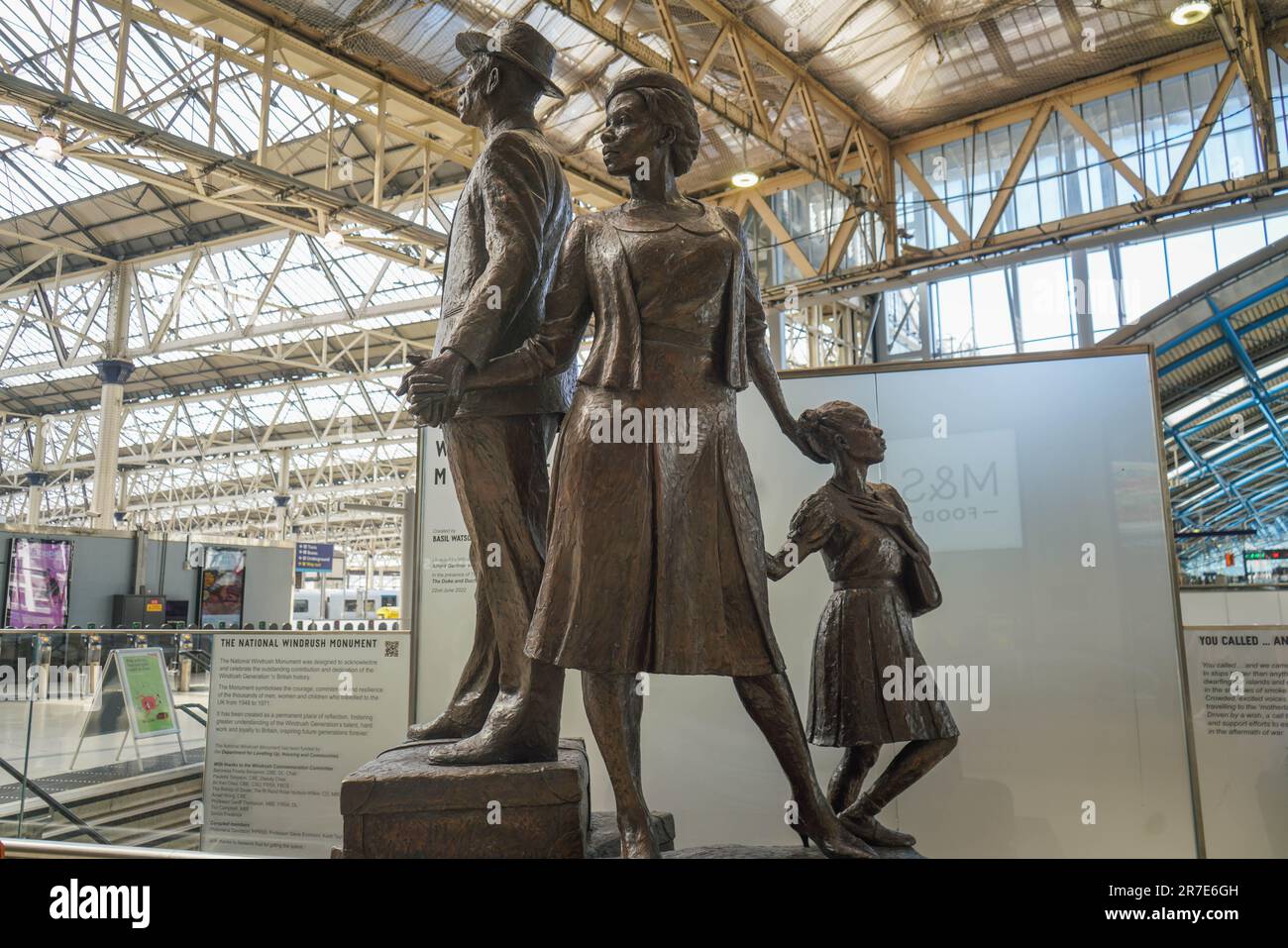 National Windrush Monument by Basil Watson at Waterloo Station, London ...
