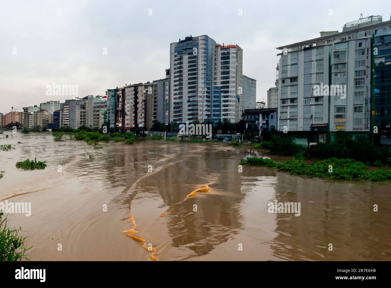 Valencia. Floods. Flooding Spain. Streets flooded by the torrential ...