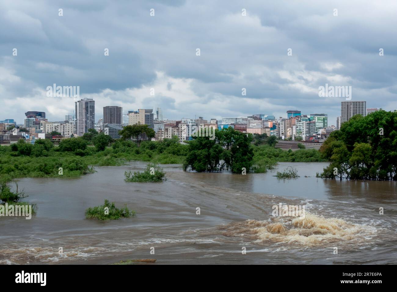 Floods. Flood. Streets, promenades and beach flooded. Rains. Storm. Tropical. Hurricane. Dead ...