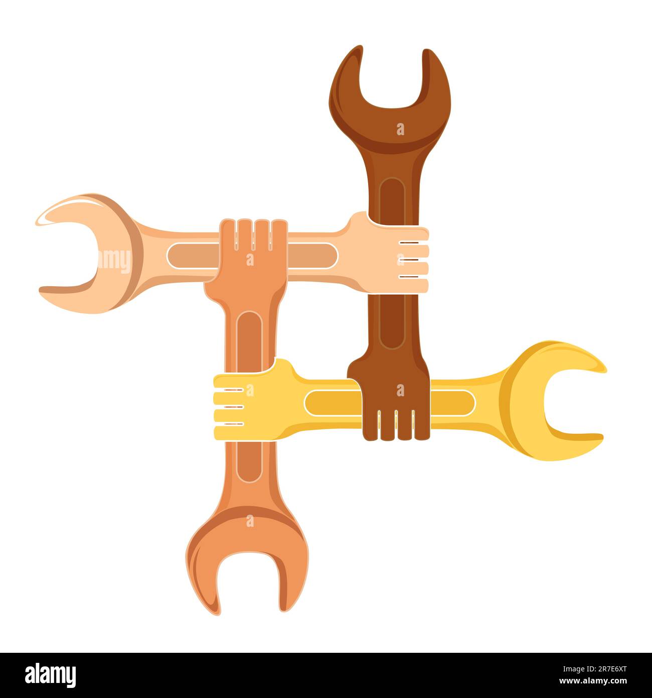 illustration of co-operation symbol on white background Stock Vector ...