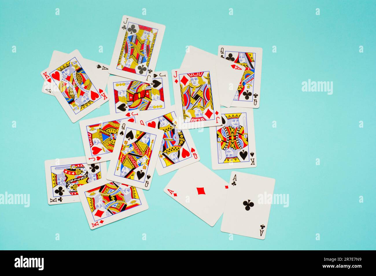 Lot of dusty old playing cards top view Stock Photo - Alamy