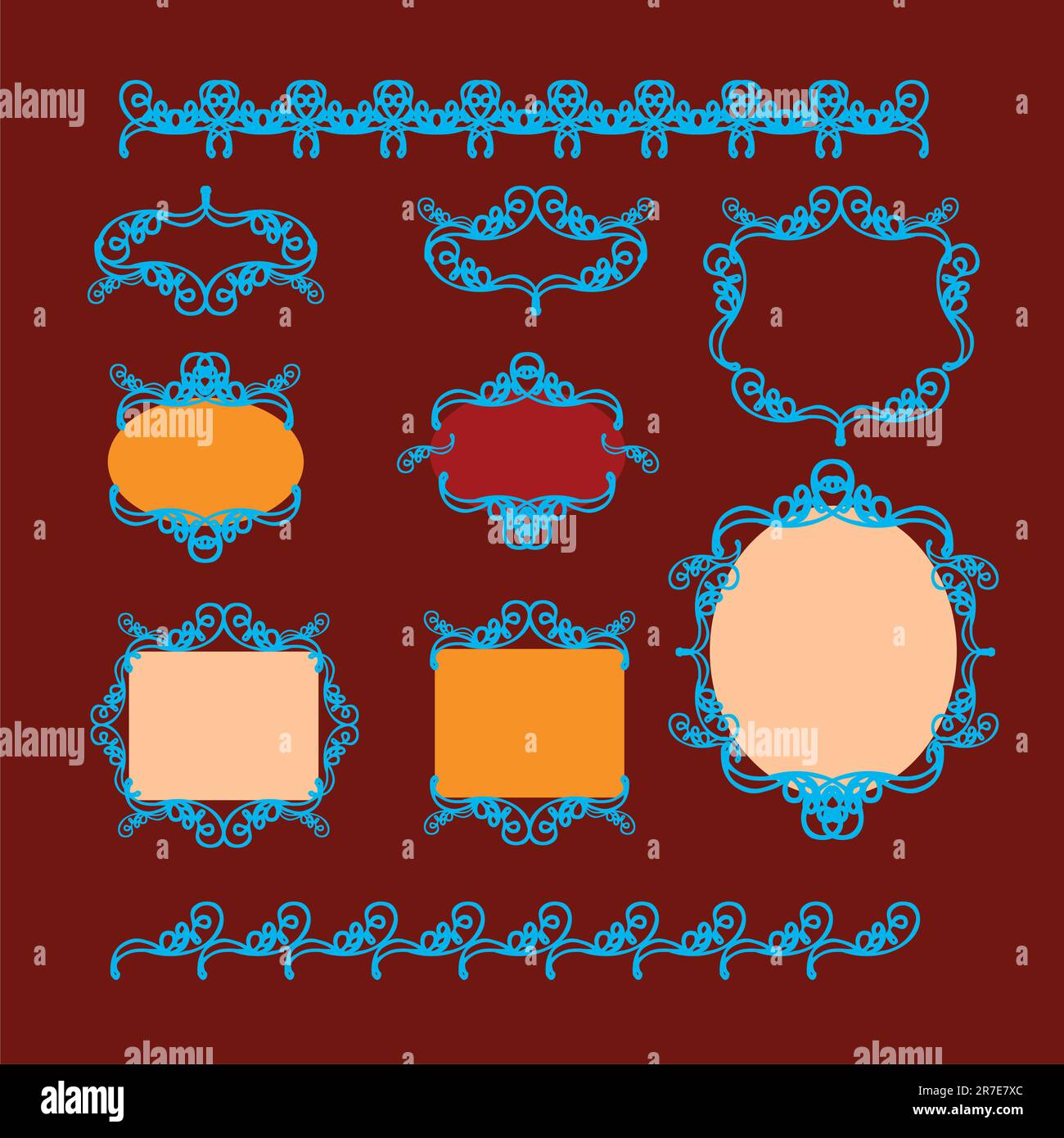 Collection of frame design elements and icons Stock Vector Image & Art ...