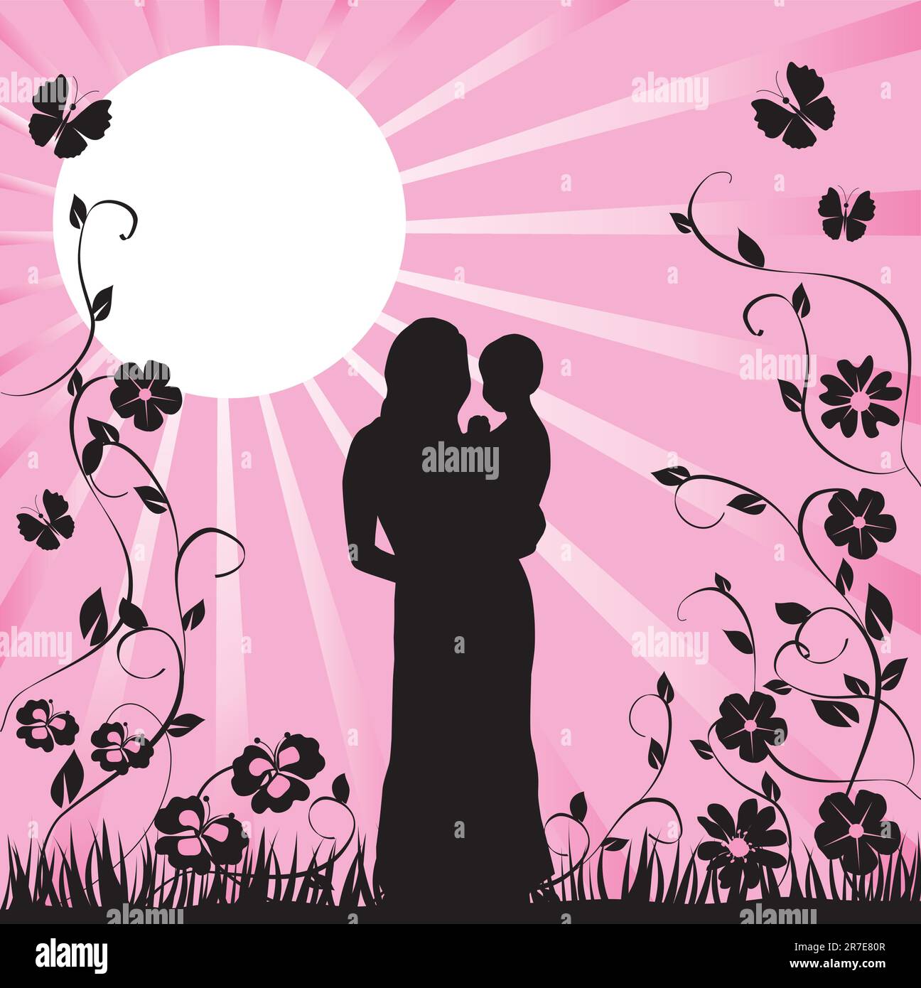 vector illustration of mother and child Stock Vector Image & Art - Alamy