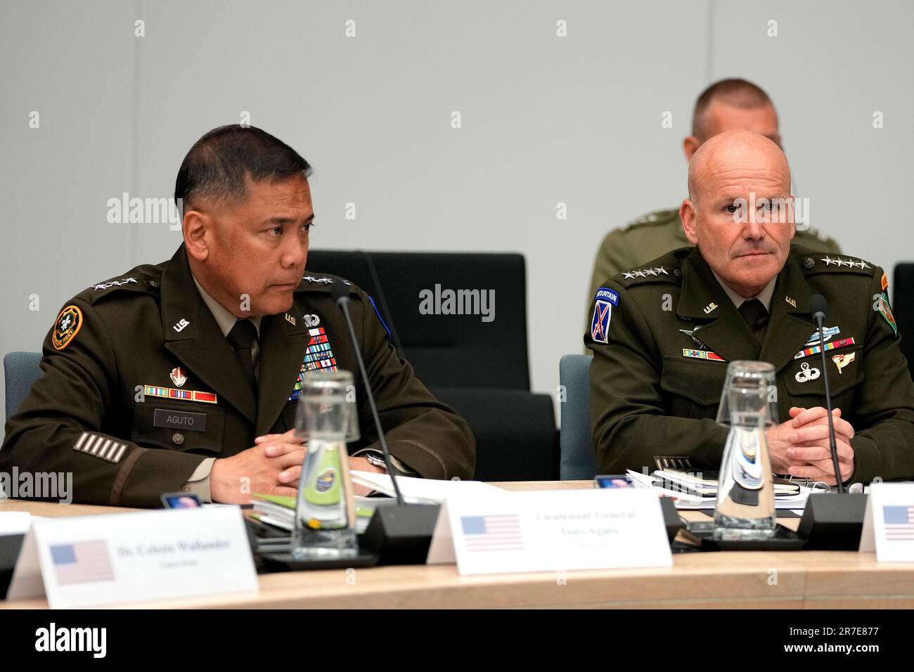 U.S. Lieutenant General Antonio A. Aguto, Commander of Security Assistance Group Ukraine, left ...