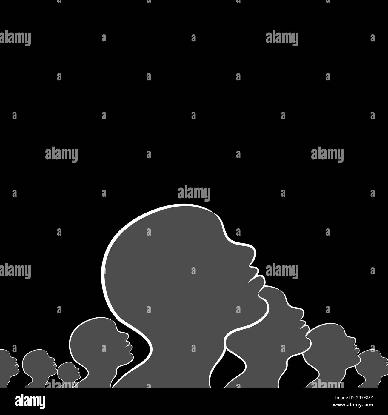 Person silhouette looking into space Stock Vector Images - Alamy