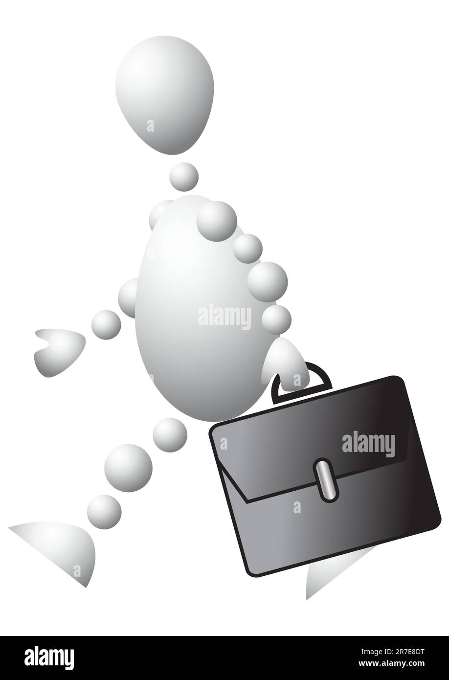 Man With A Black Briefcase Abstract 3d Human Series From Balls