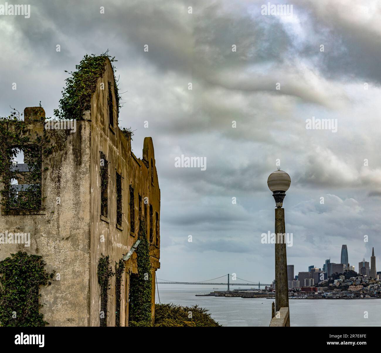 Warden house of the federal prison on Alcatraz Island in the middle of ...