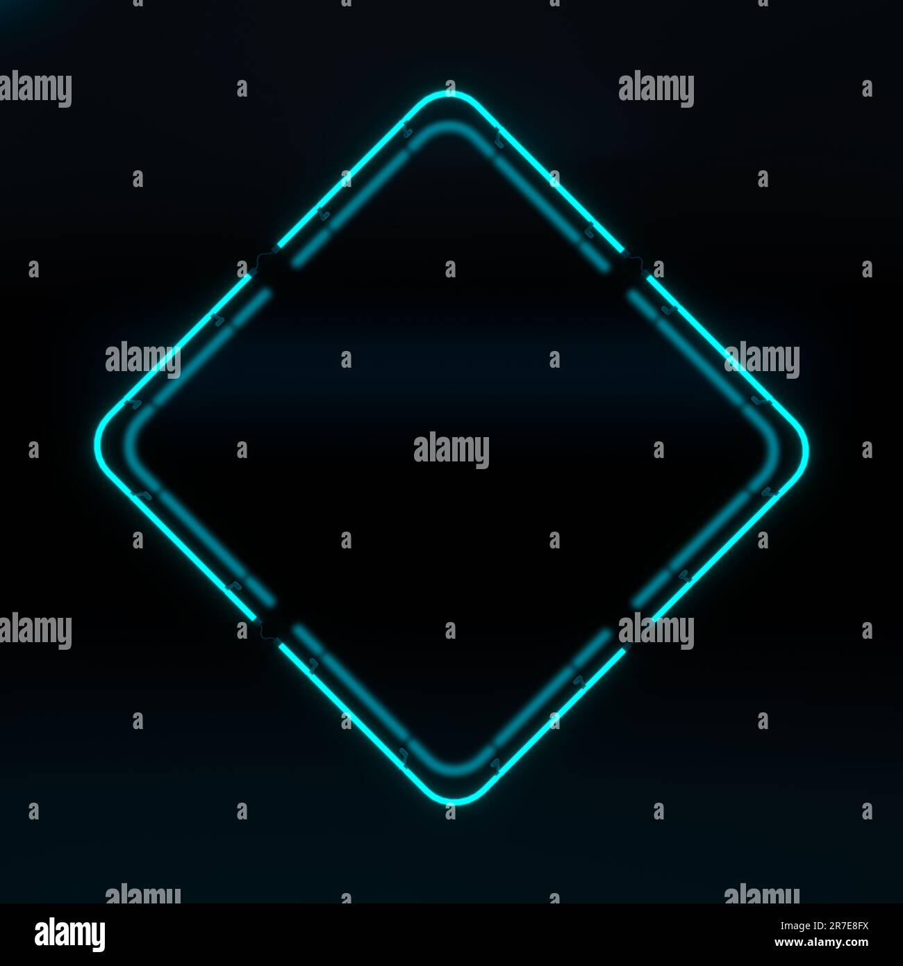 Neon sign. Square glowing light banner with blank space. Electric ...