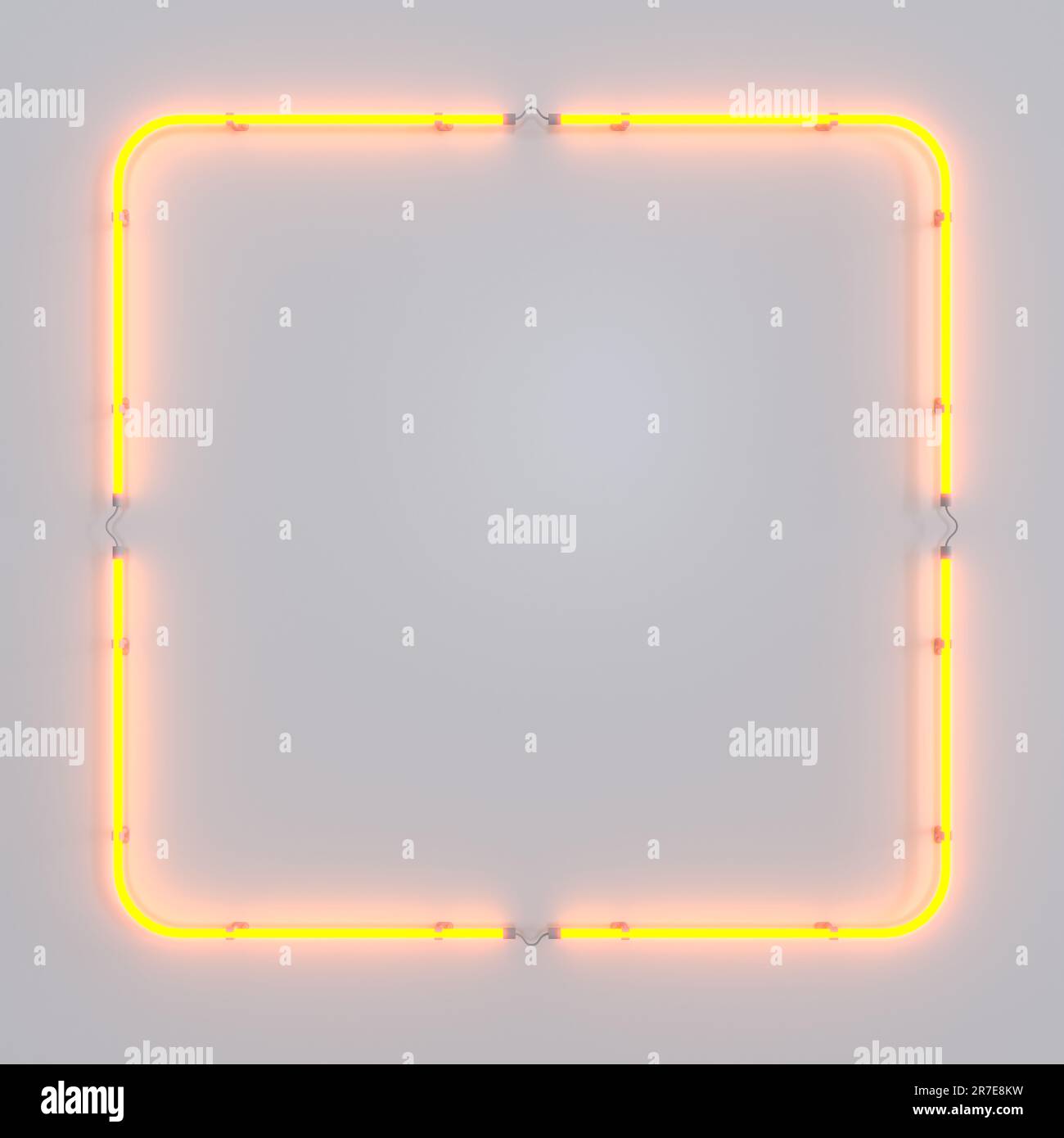 Neon sign. Square glowing light banner with blank space. Electric ...