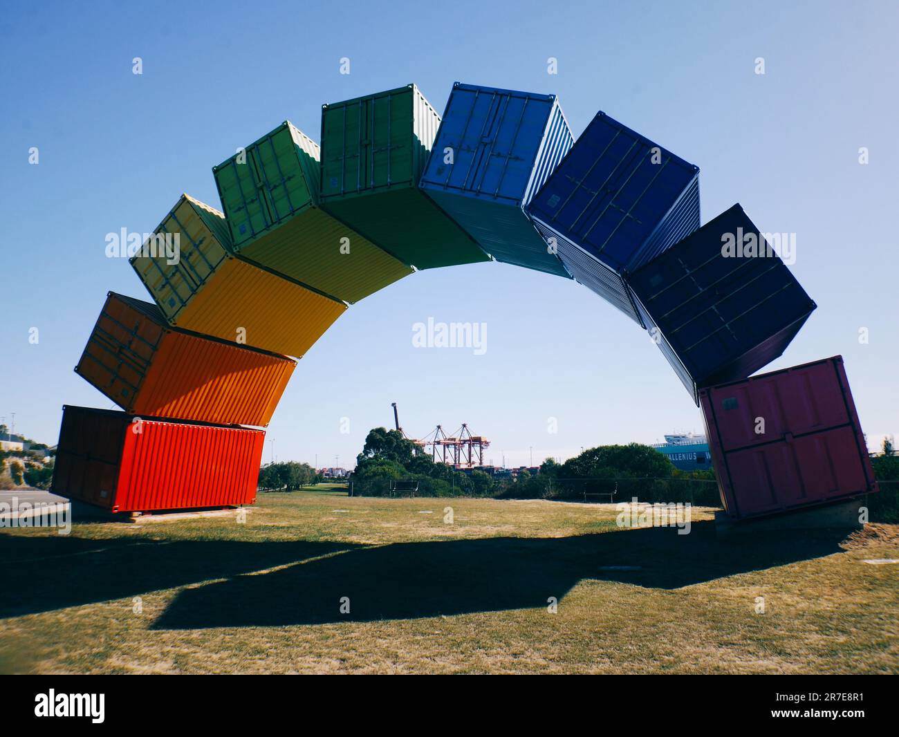 Rainbow Made of Shipping Containers, Fremantle Port, Fremantle Western ...