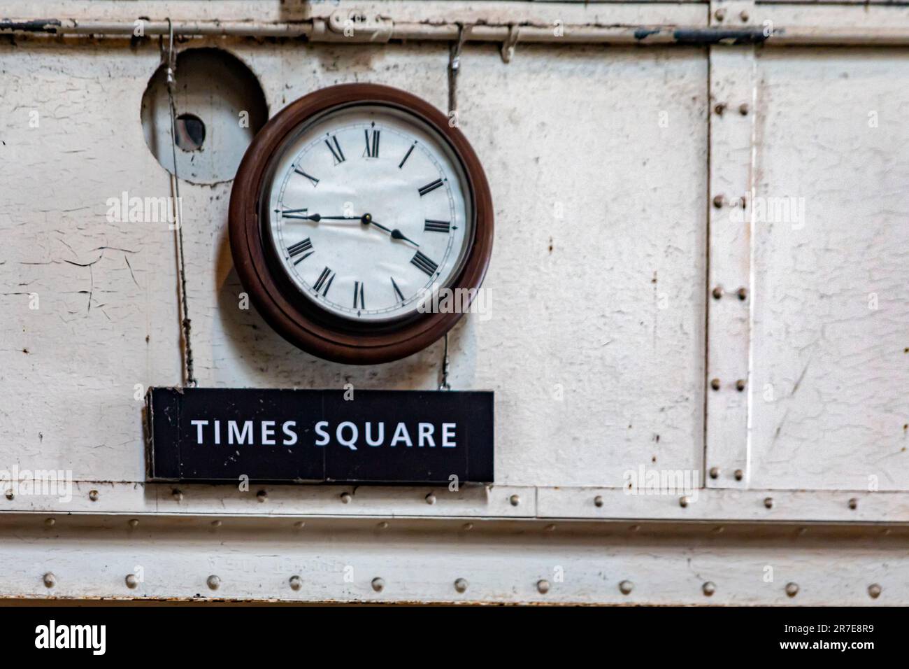 Clock of the federal prison on Alcatraz Island in the middle of the bay ...