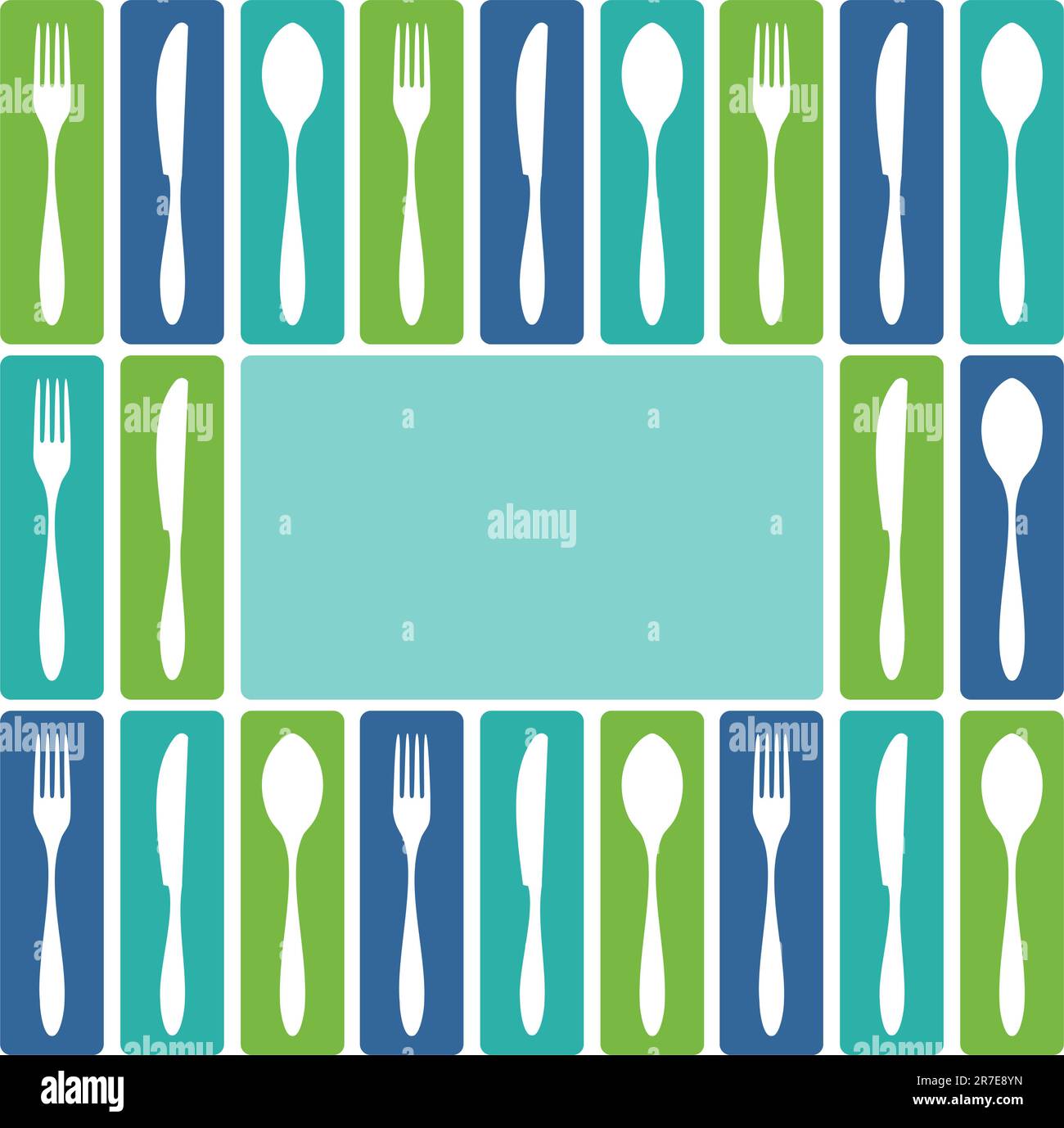 Food, restaurant, menu design with cutlery icons as frame. Fork, knife ...