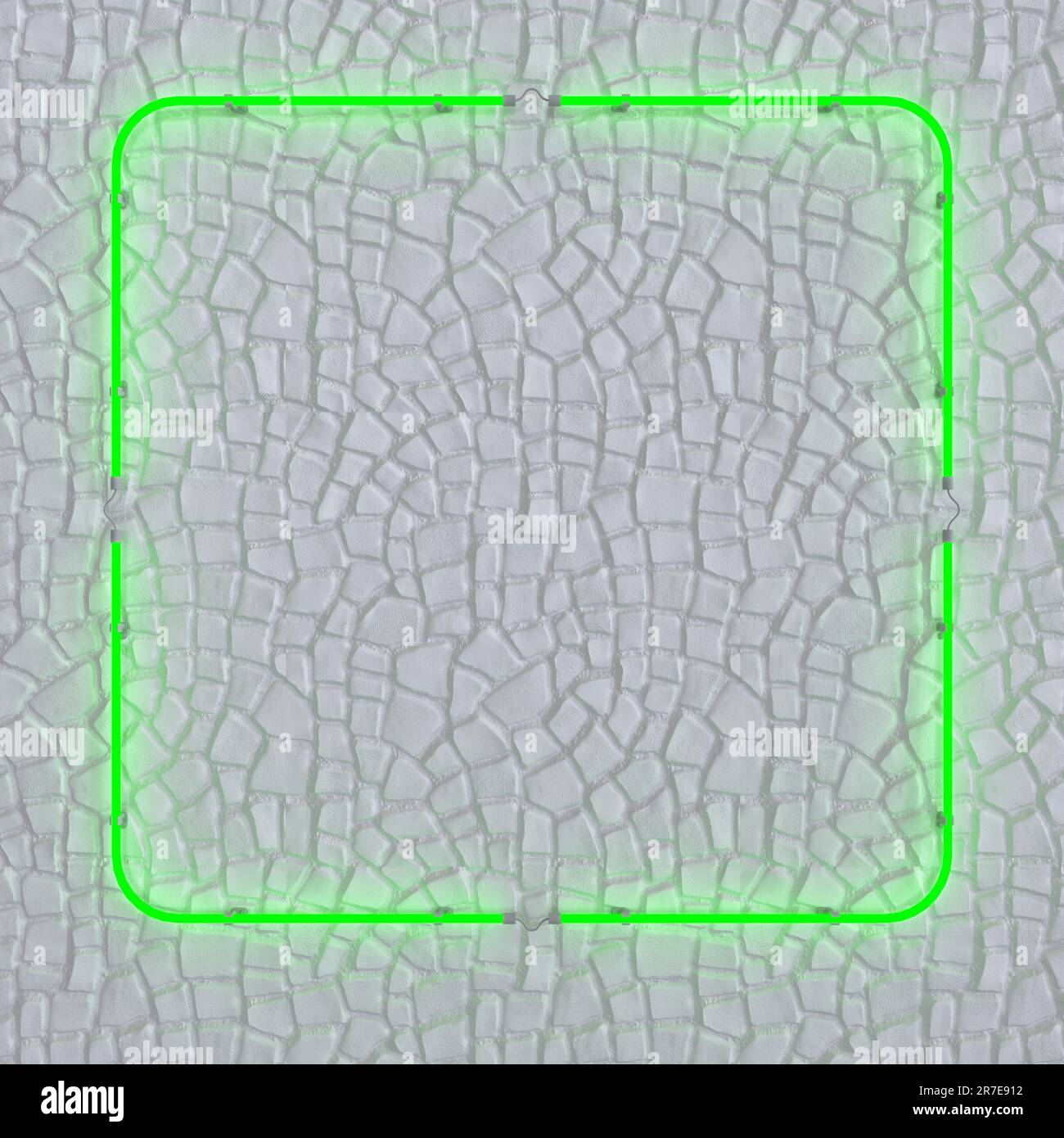 Neon sign. Square glowing light banner with blank space. Electric ...