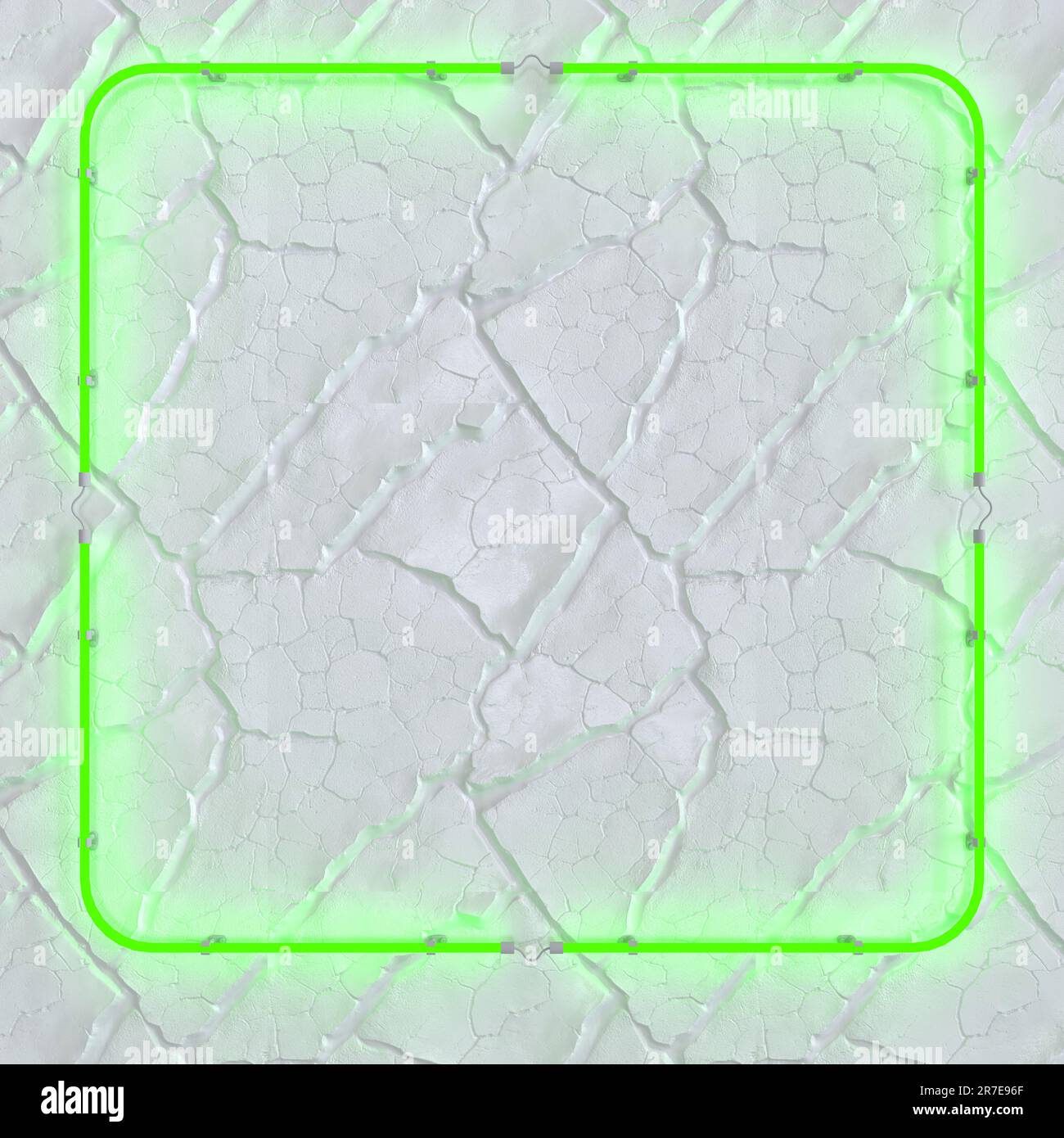 Neon sign. Square glowing light banner with blank space. Electric ...