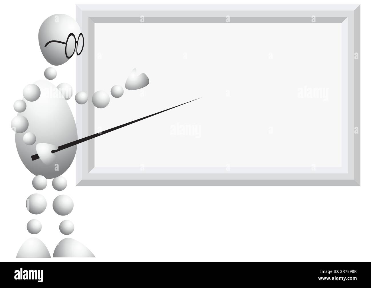 Man as teacher with glasses and pointer. Abstract 3d-human series from ...