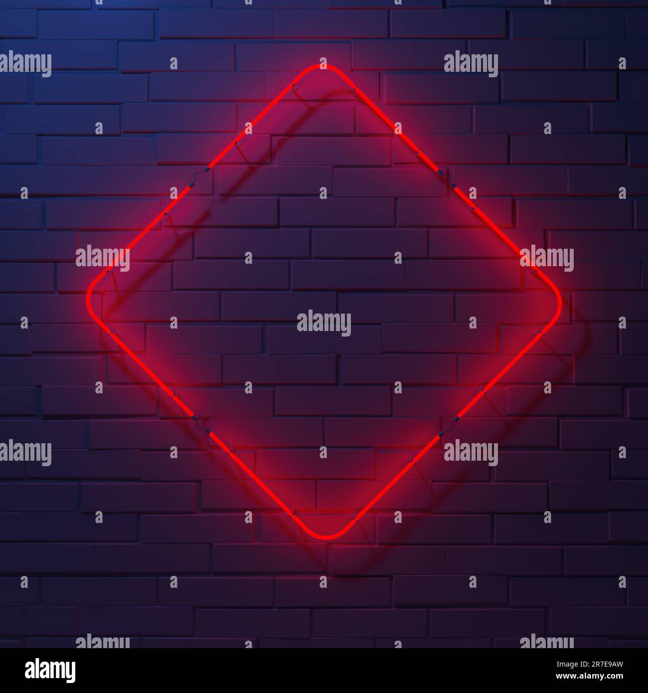 Neon sign. Square frame with red glowing. Electric bright 3d rectangle ...