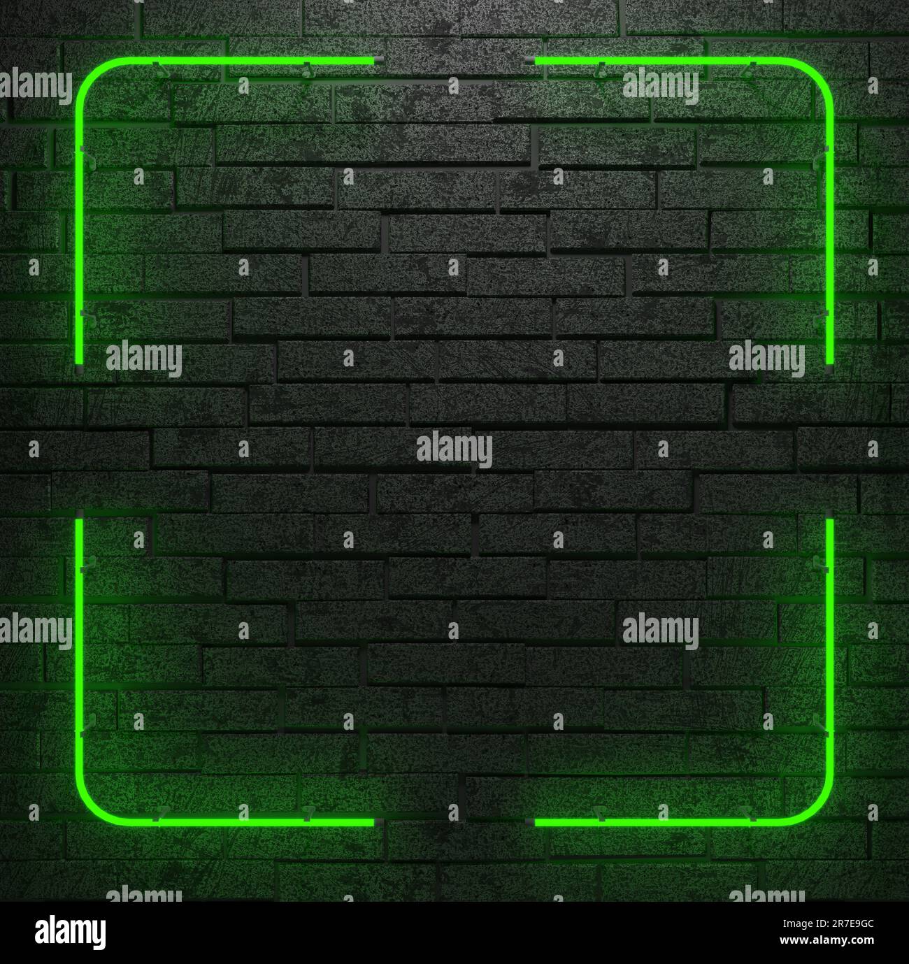 Rendering green neon symbol on hi-res stock photography and images - Alamy