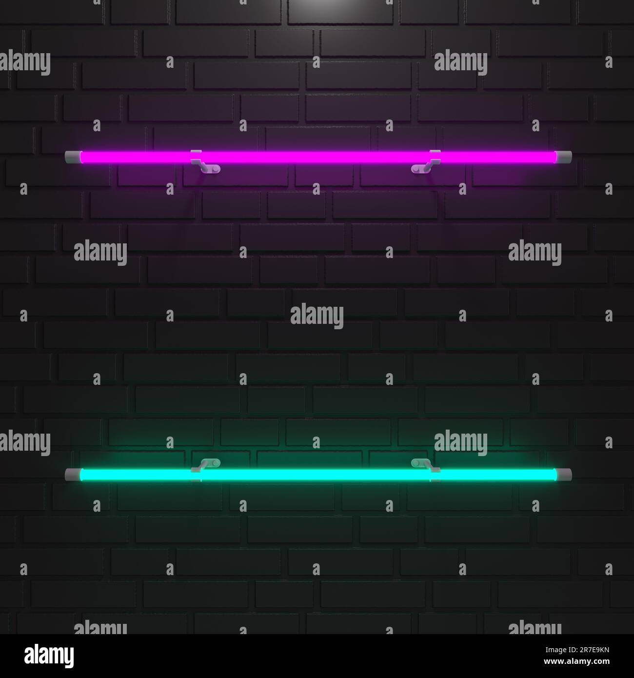 Abstract multi colored neon light lines. 3d illustration Stock Photo ...