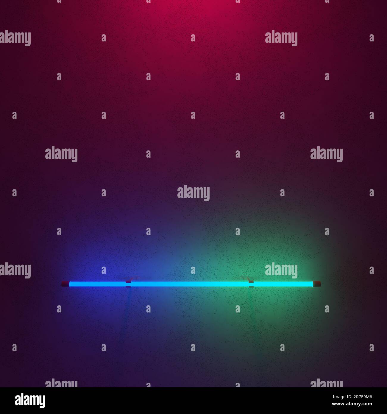 Neon linear lamps with a gradient multi-colored luminous glow. Dark ...