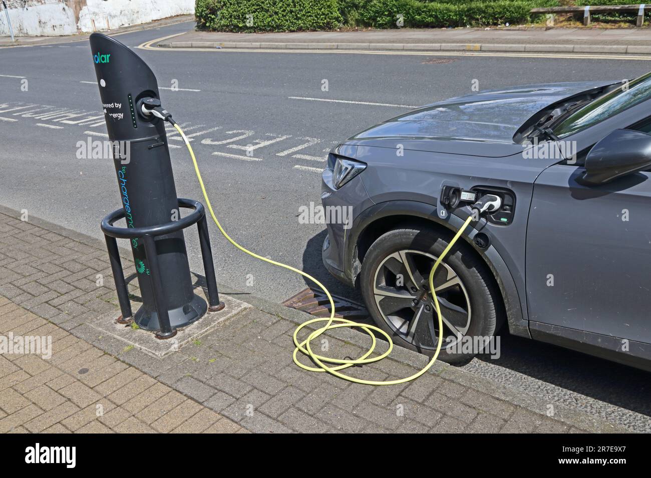 Cupra Formentor electric hybrid car charging at roadside Stock Photo ...
