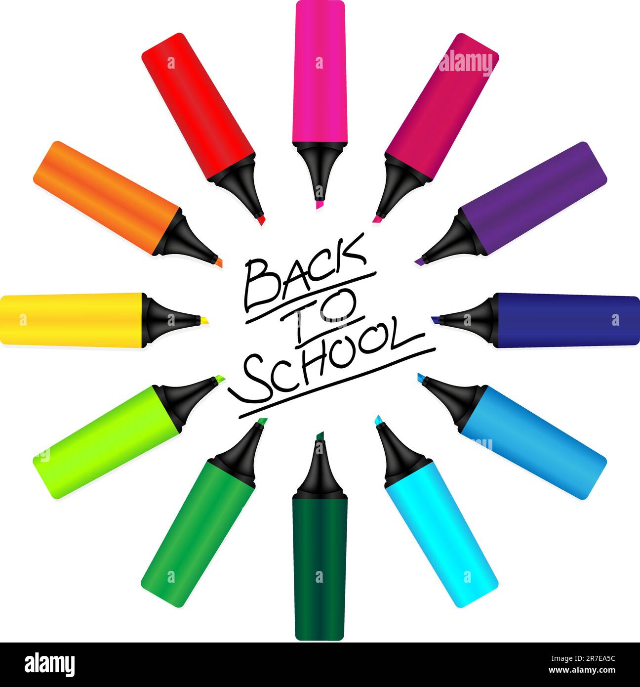 Back to School Sign - Drawn with Color Markers Stock Vector Image & Art ...