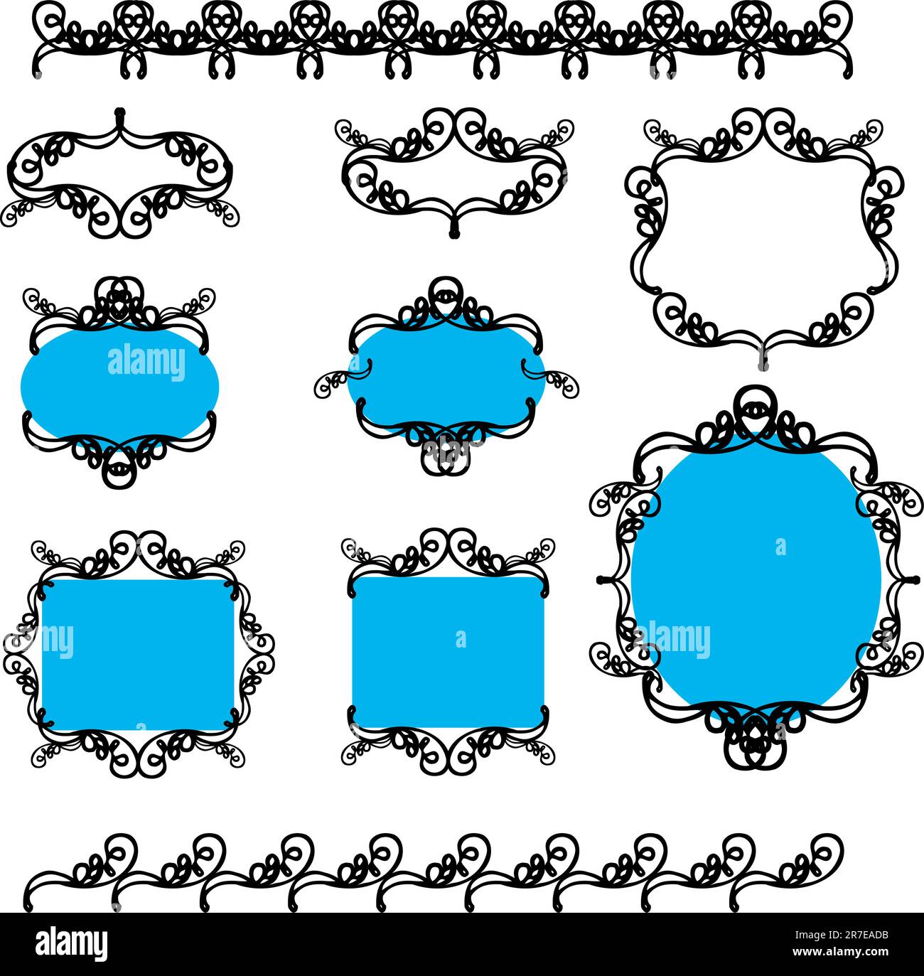 Collection of frame design elements and icons Stock Vector Image & Art ...