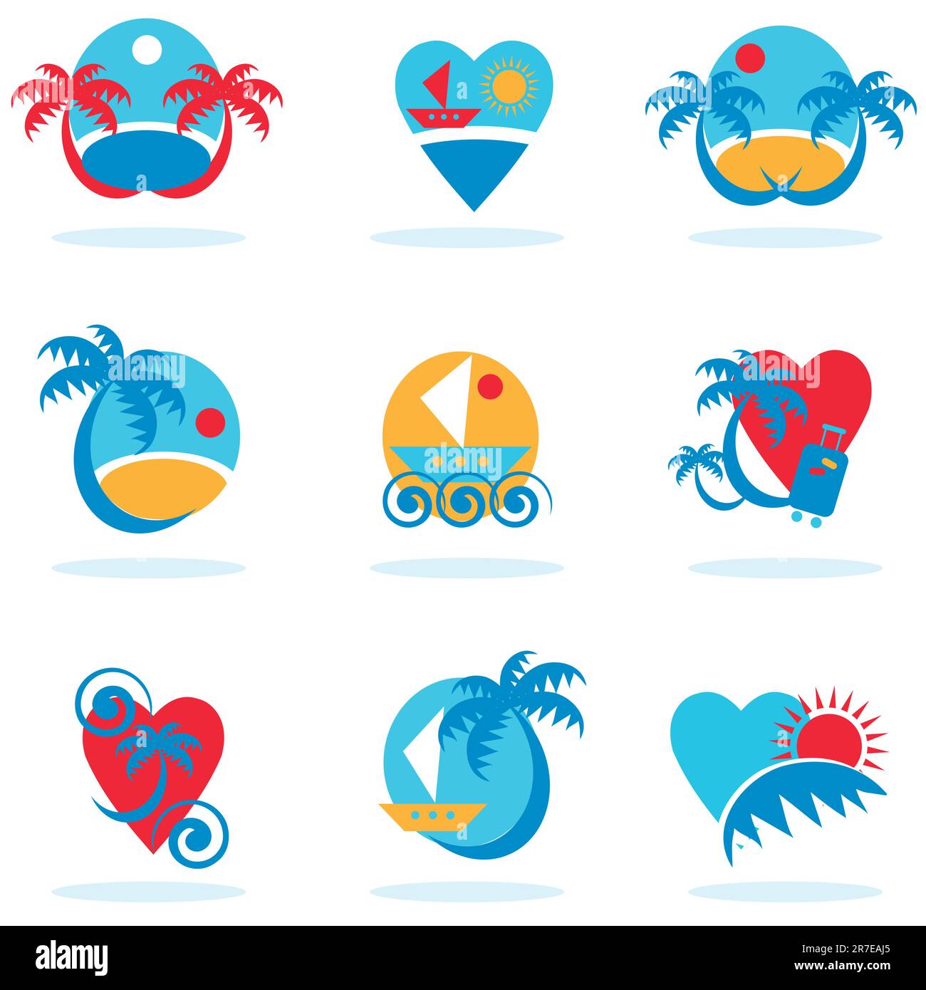 travel icons collection - vacation emblems and symbols Stock Vector ...