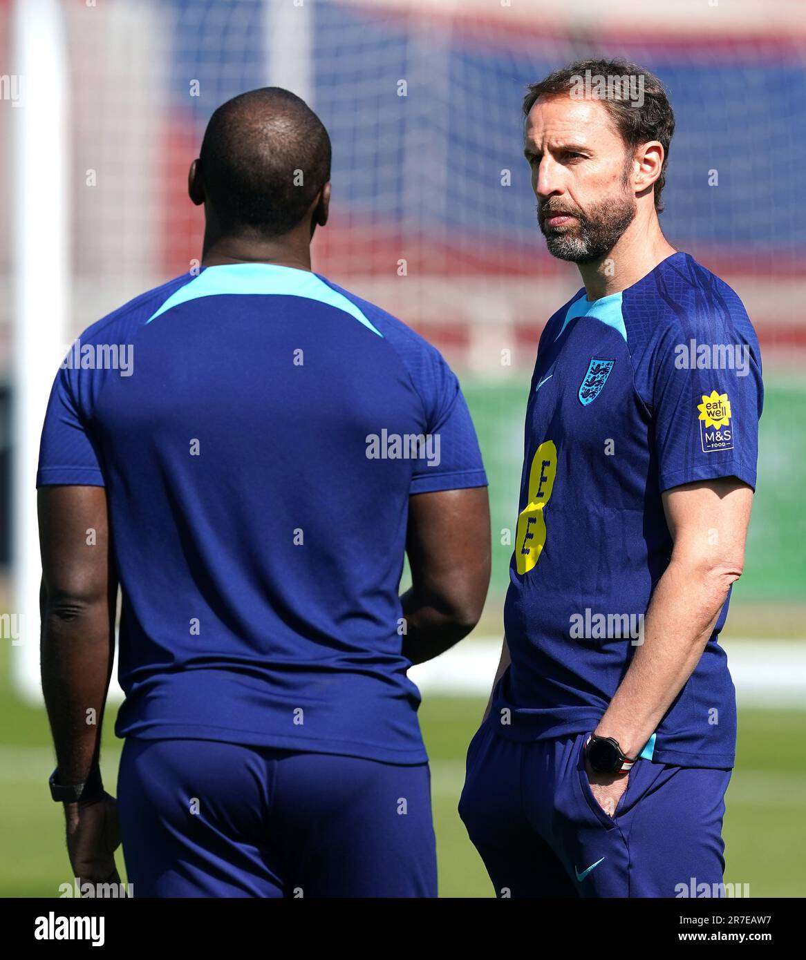 England head coach Gareth Southgate (right) and assistant coach Jimmy ...