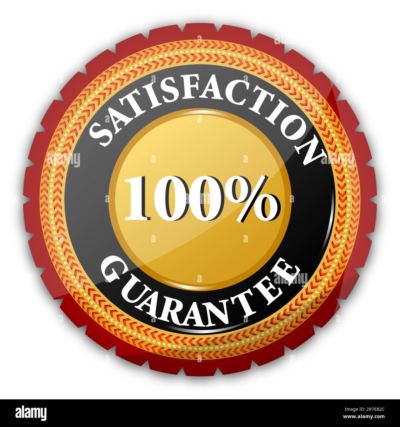 illustration of 100% satisfaction guaranteed logo on white background ...