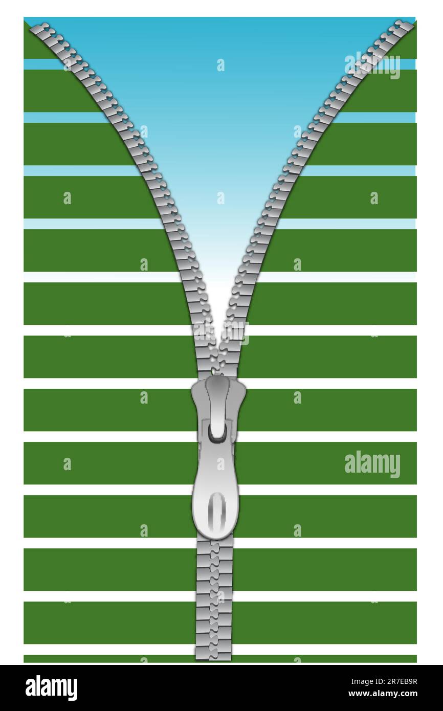 illustration of open zip on white background Stock Vector Image & Art ...