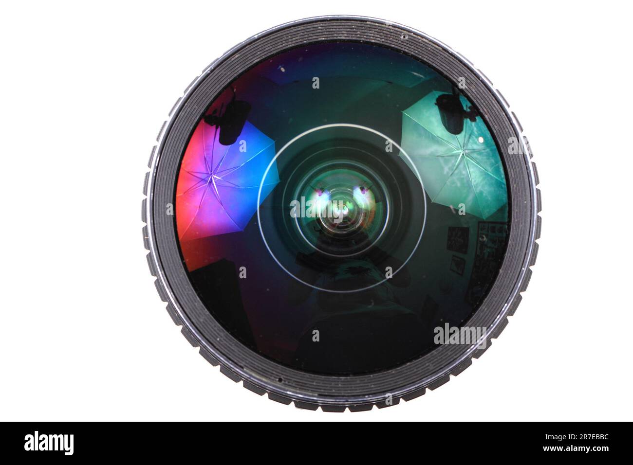 lens of photo camera (objective) isolated on the white background Stock ...