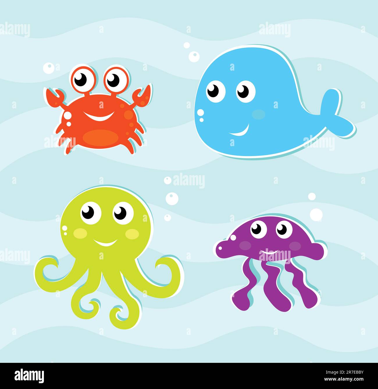 4 water animals icons set. Vector Illustration Stock Vector Image & Art ...