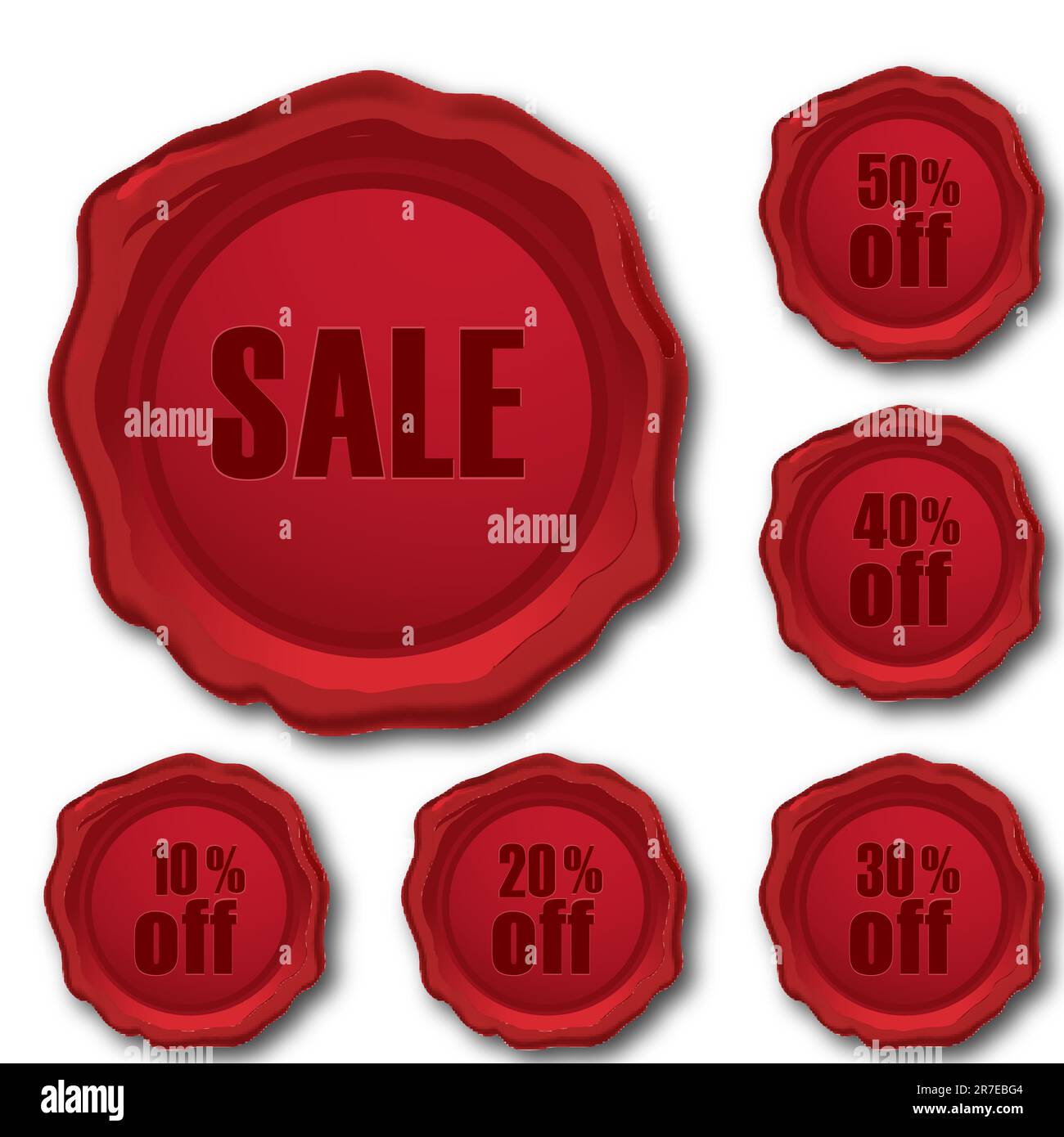 illustration of sale and discount stamps on white background Stock ...