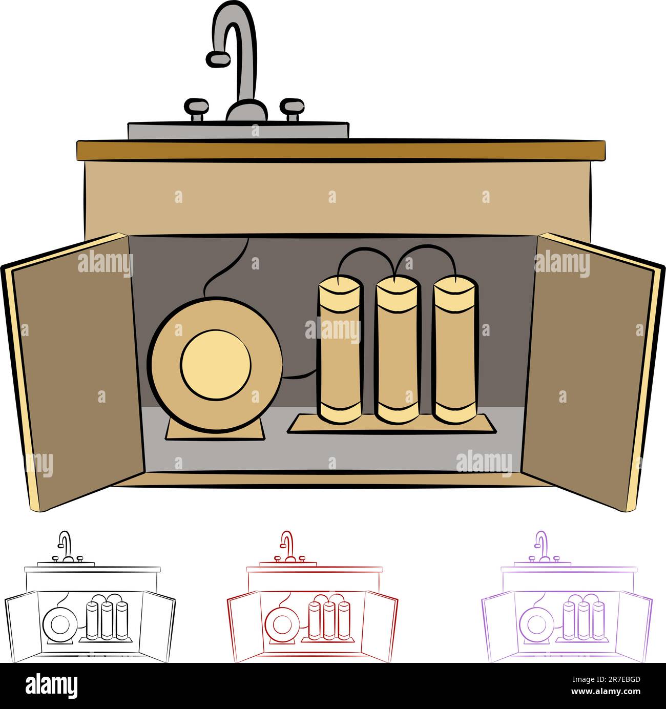 An image of a kitchen sink reverse osmosis water filtration system ...