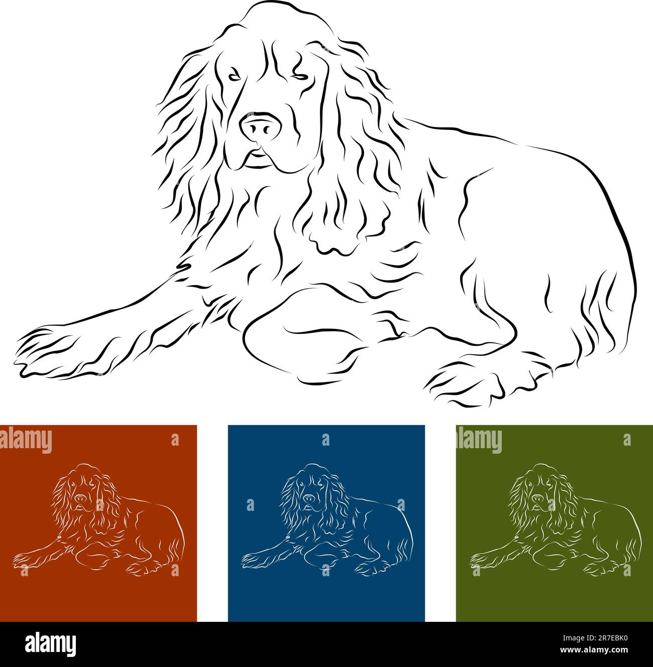 An image of a cocker spaniel line drawing Stock Vector Image & Art - Alamy