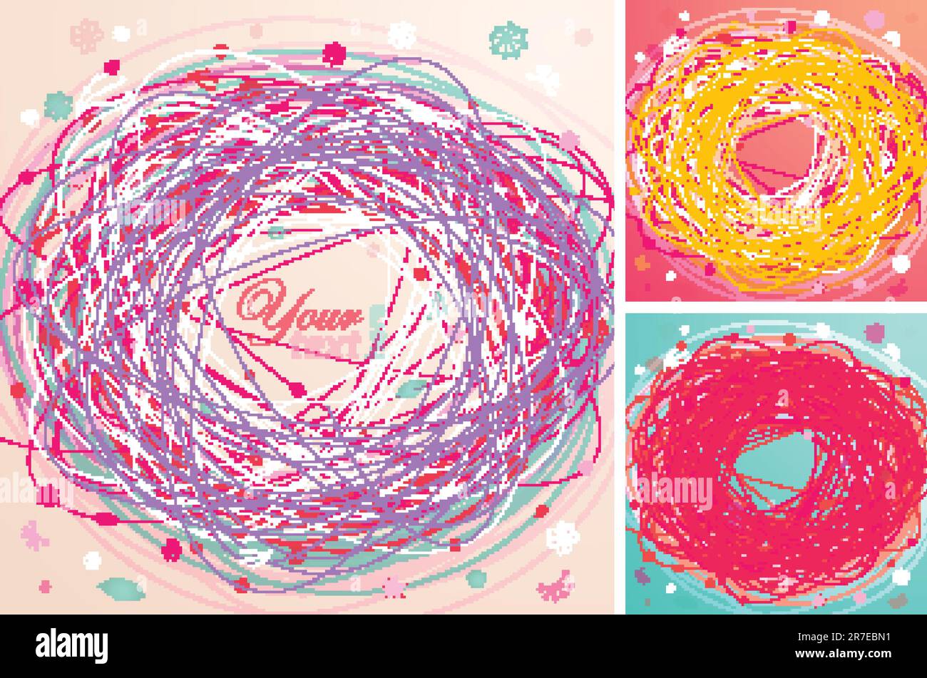 Abstract colorful hand drawn backgrounds. Vector illustration Stock ...