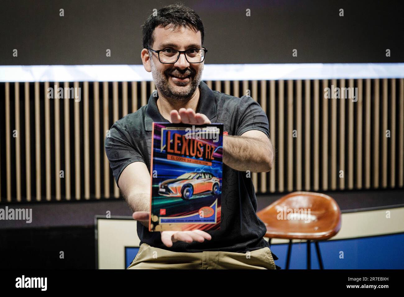 Comic book artist Salva Espín poses during the presentation of the new ...