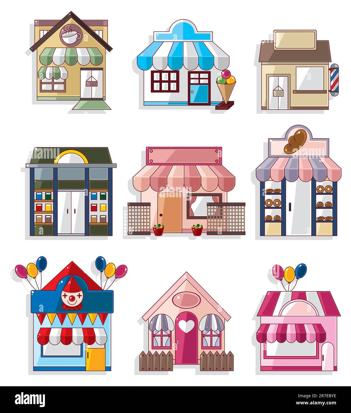 cartoon house / shop icons collection Stock Vector Image & Art - Alamy