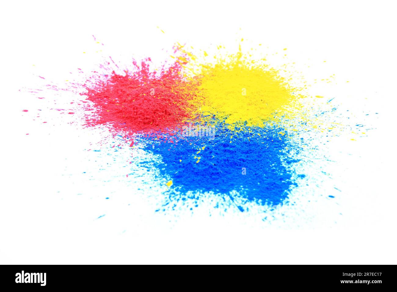 cmyk toner powder (cyan, magenta, yellow, black) isolated on white ...