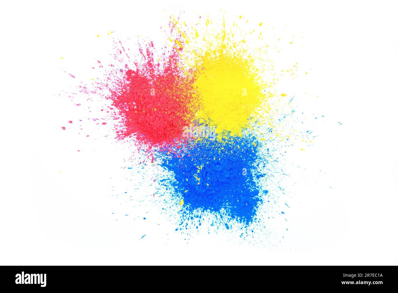 cmyk toner powder (cyan, magenta, yellow, black) isolated on white ...
