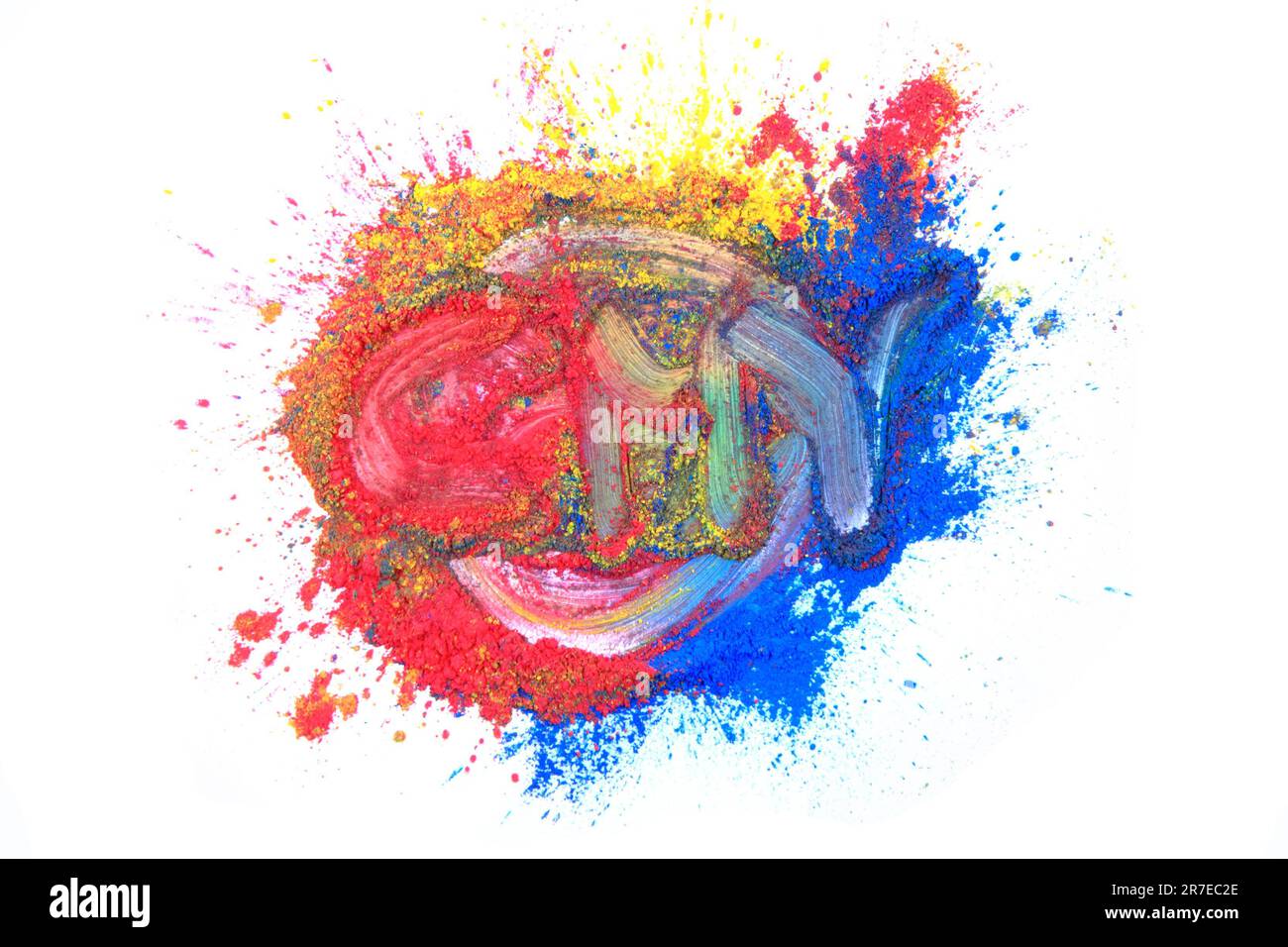 cmyk toner powder (cyan, magenta, yellow, black) isolated on white ...