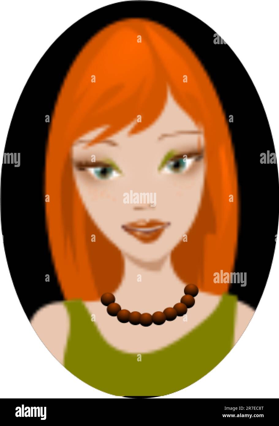 Illustration Of A Portrait Of Red Haired Girl Stock Vector Image And Art