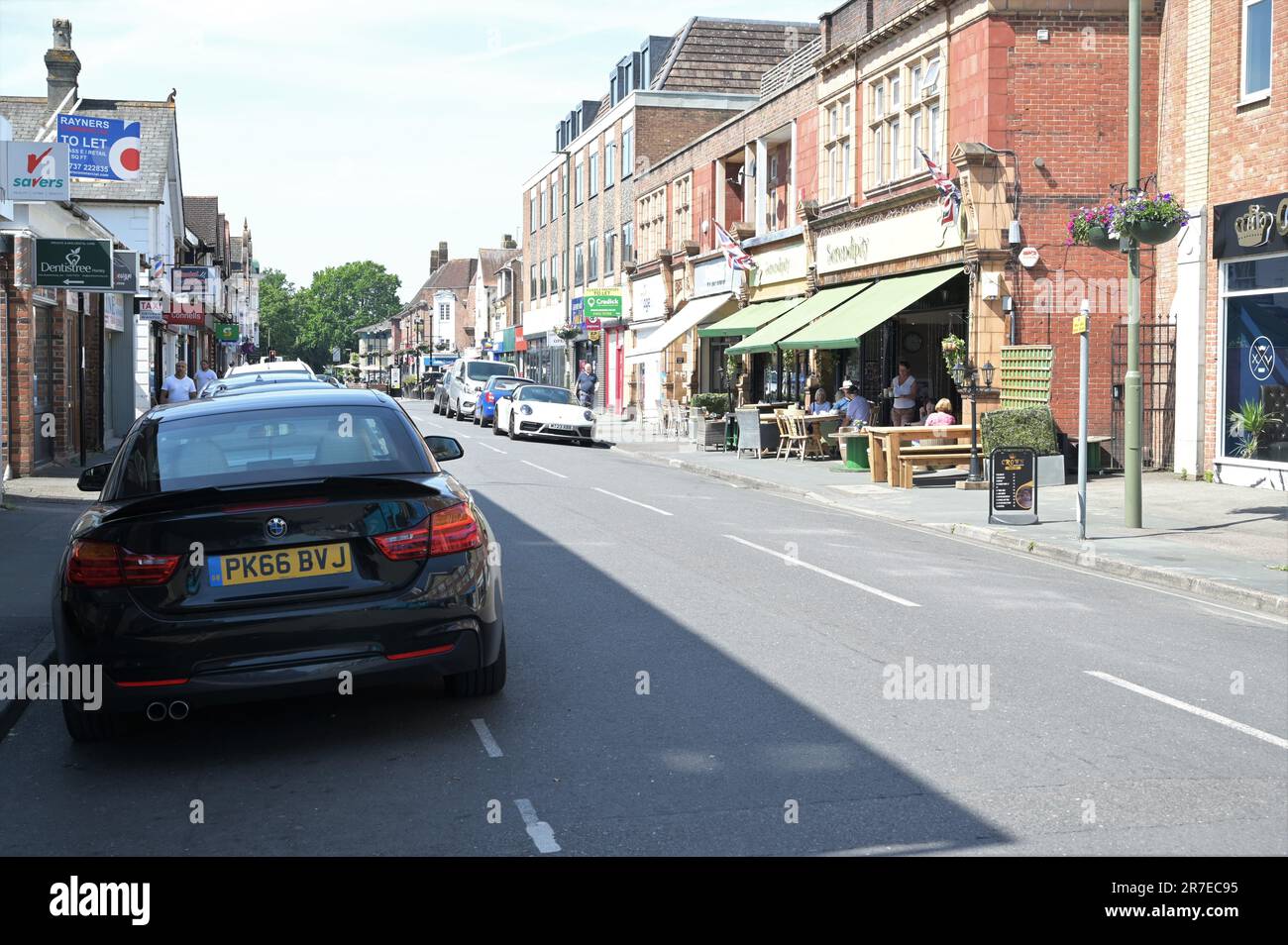 The town centre in Horley Surrey on a hot summers day in June Stock ...