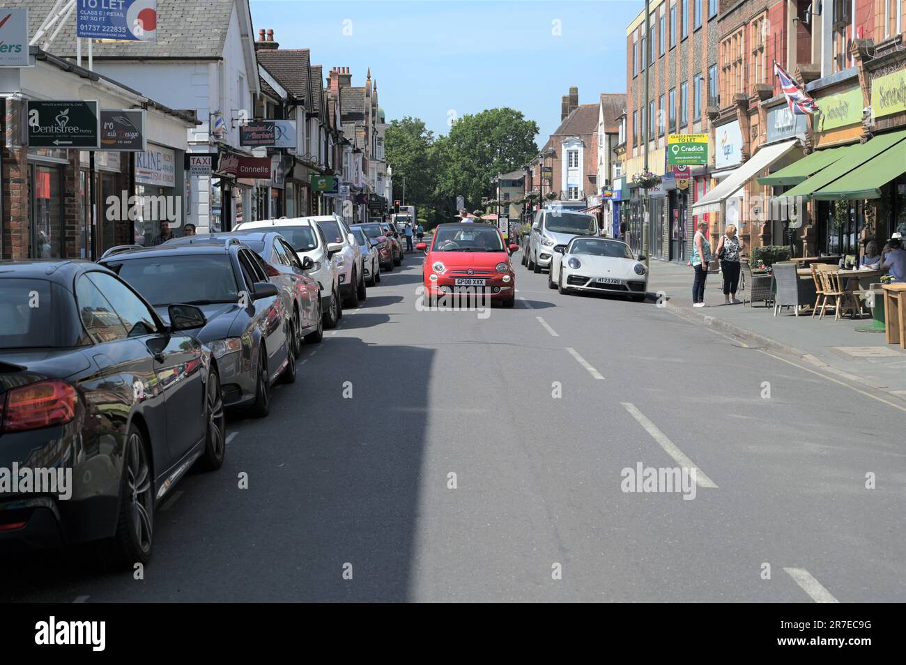 The town centre in Horley Surrey on a hot summers day in June Stock ...