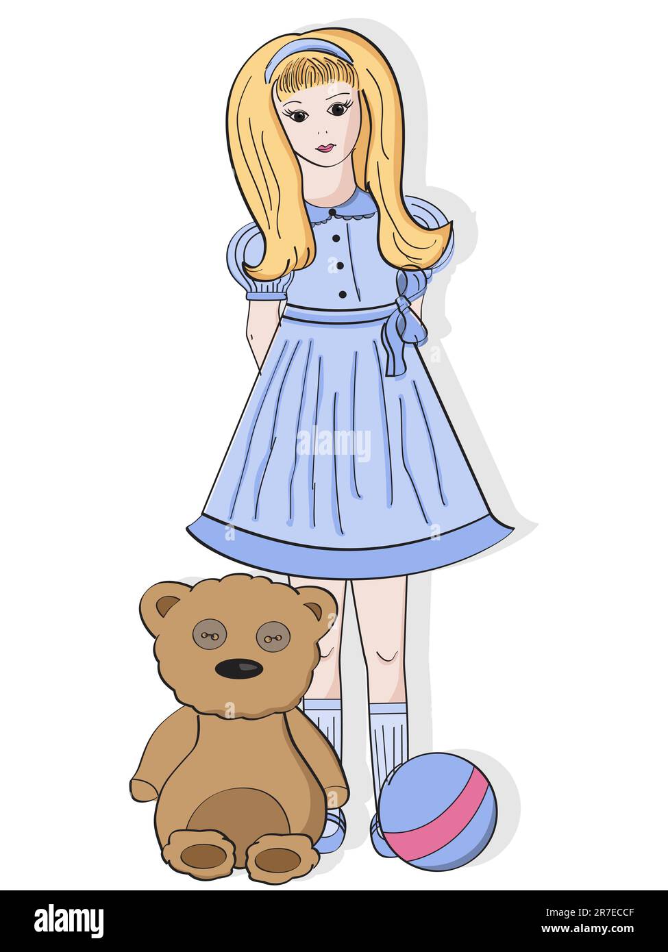 Vector girl with toys Stock Vector Image & Art - Alamy