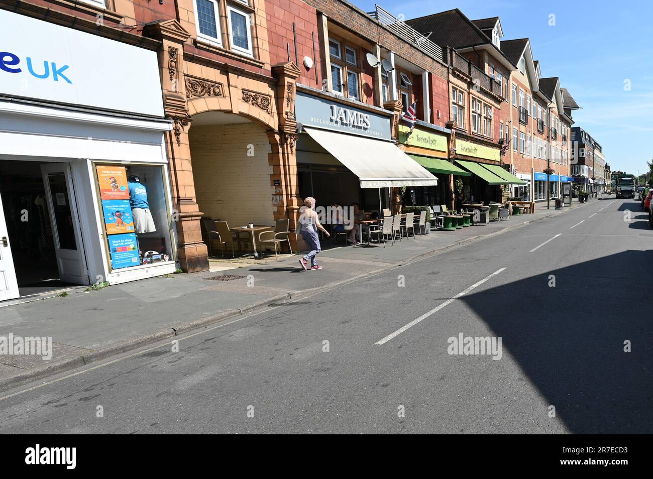 The town centre in Horley Surrey on a hot summers day in June Stock ...